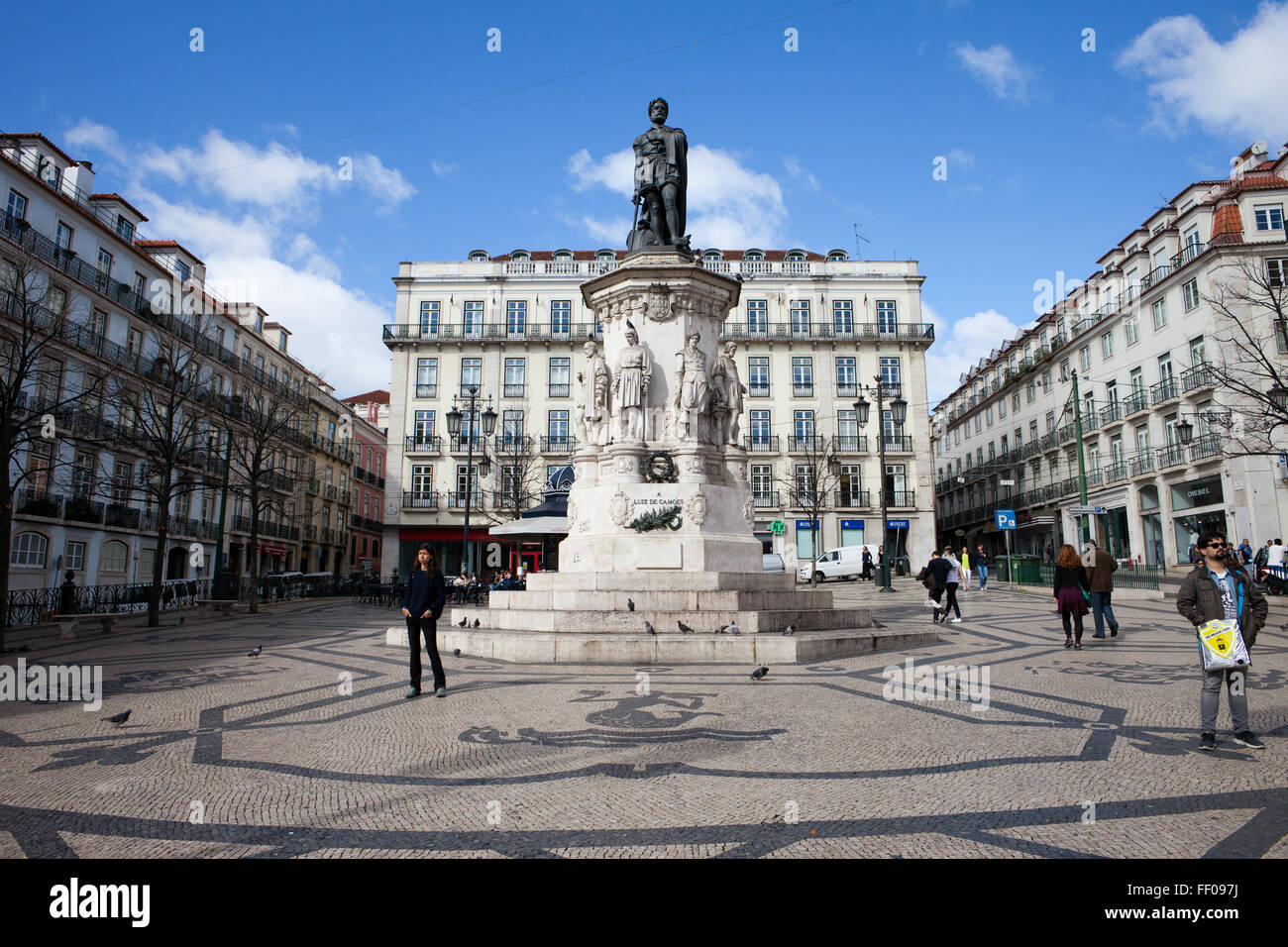 Luis de camoes square monument hi-res stock photography and images - Alamy