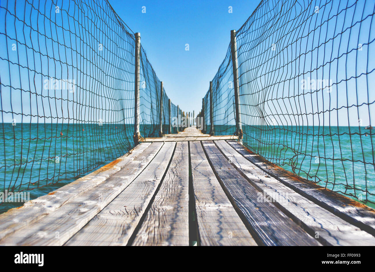 Fenced Wooden Boardwalk Over Ocean Fenced Wooden Boardwalk Over Ocean ...