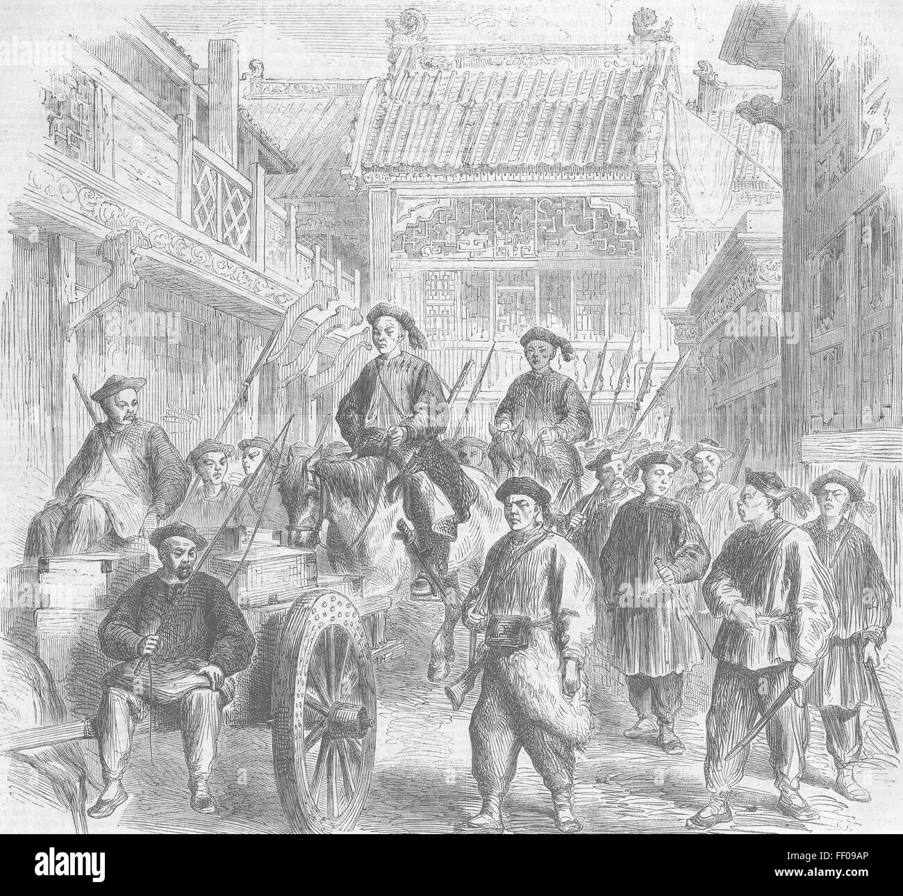CHINA Indemnity money arriving at Tien-Tsin 1861. Illustrated London ...