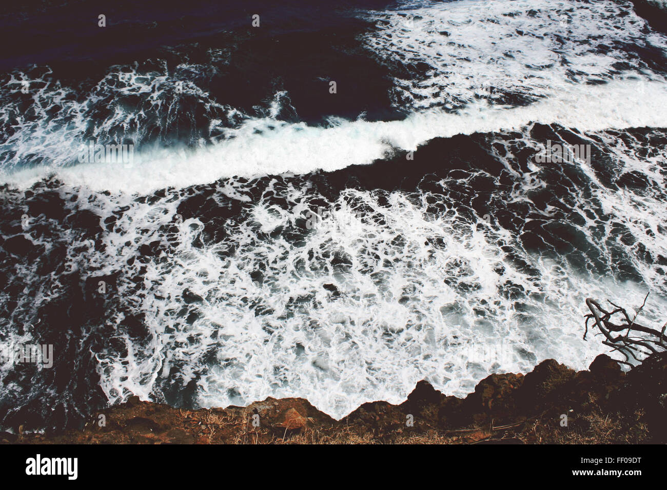 Cliff Side View of Ocean Waves Cliff Side View of Ocean Wave Stock ...