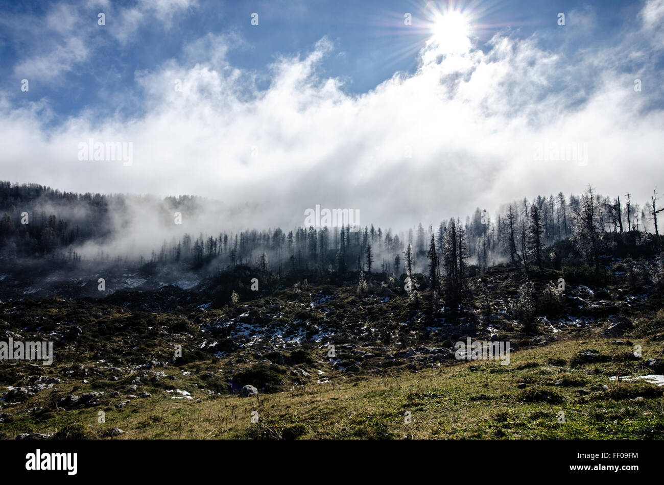 Haze on Valley Landscape Haze on Valley Landscape Stock Photo - Alamy