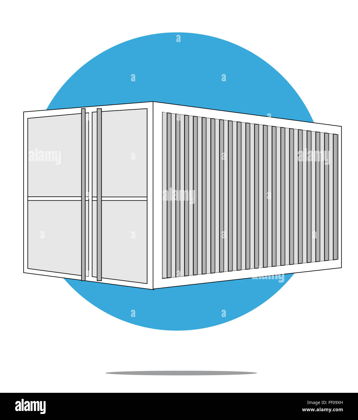 Illustration of sea container with blue circle background Stock Photo ...