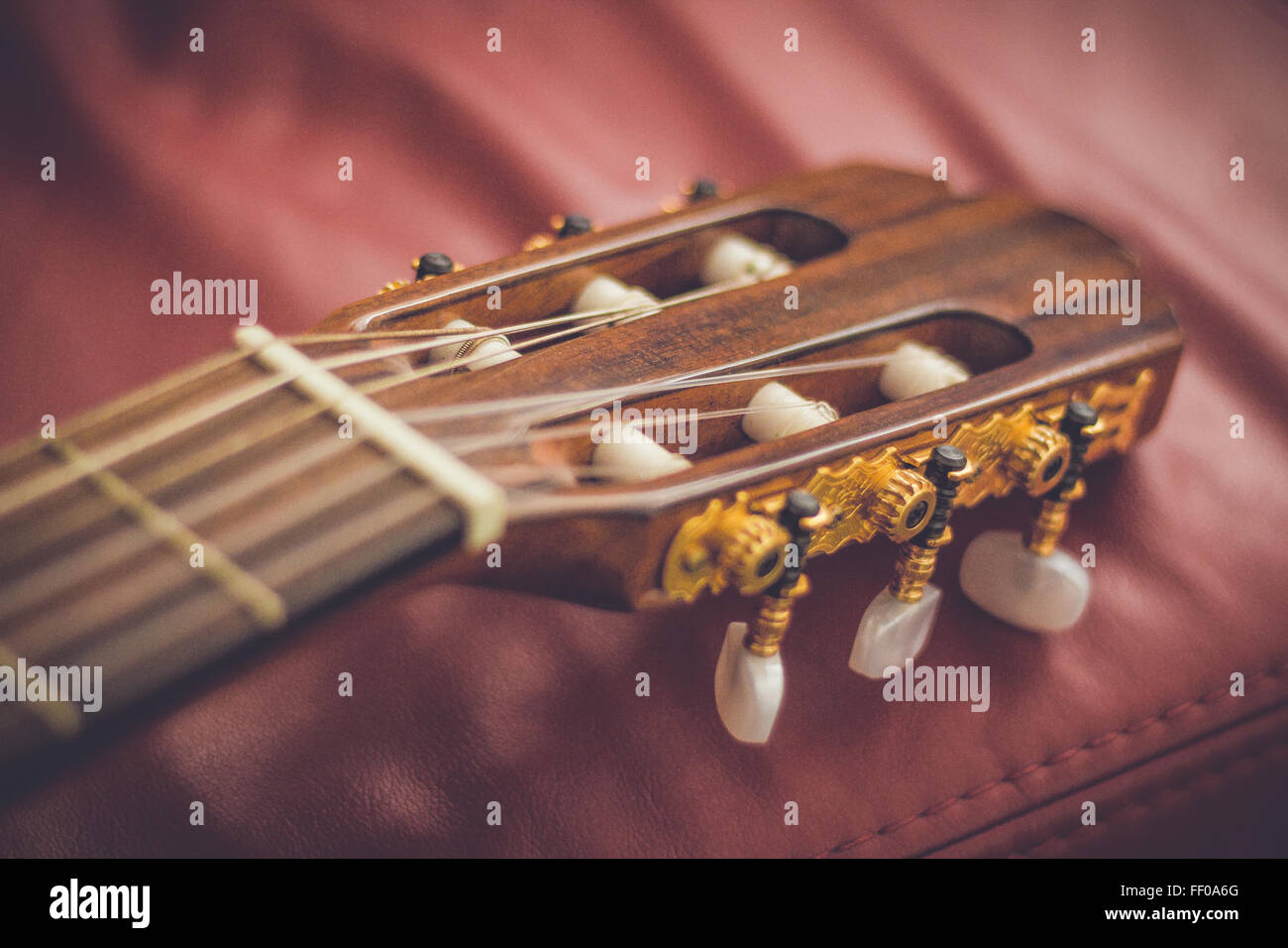 Guitar Head with Tuning Key Stock Photo - Alamy