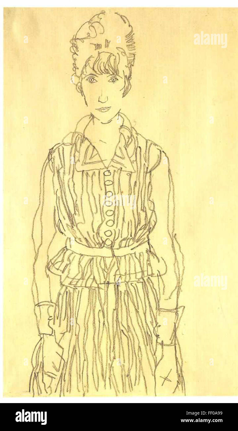 A drawing by Egon Schiele, known for its raw emotional intensity and ...