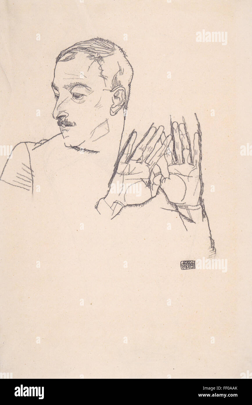 Another drawing by Egon Schiele, emphasizing his mastery of human ...