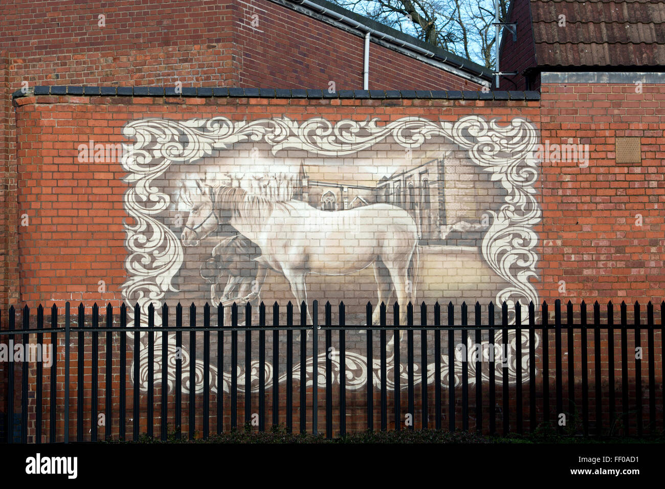 Horse mural in Queens Road, Nuneaton, Warwickshire, UK Stock Photo - Alamy