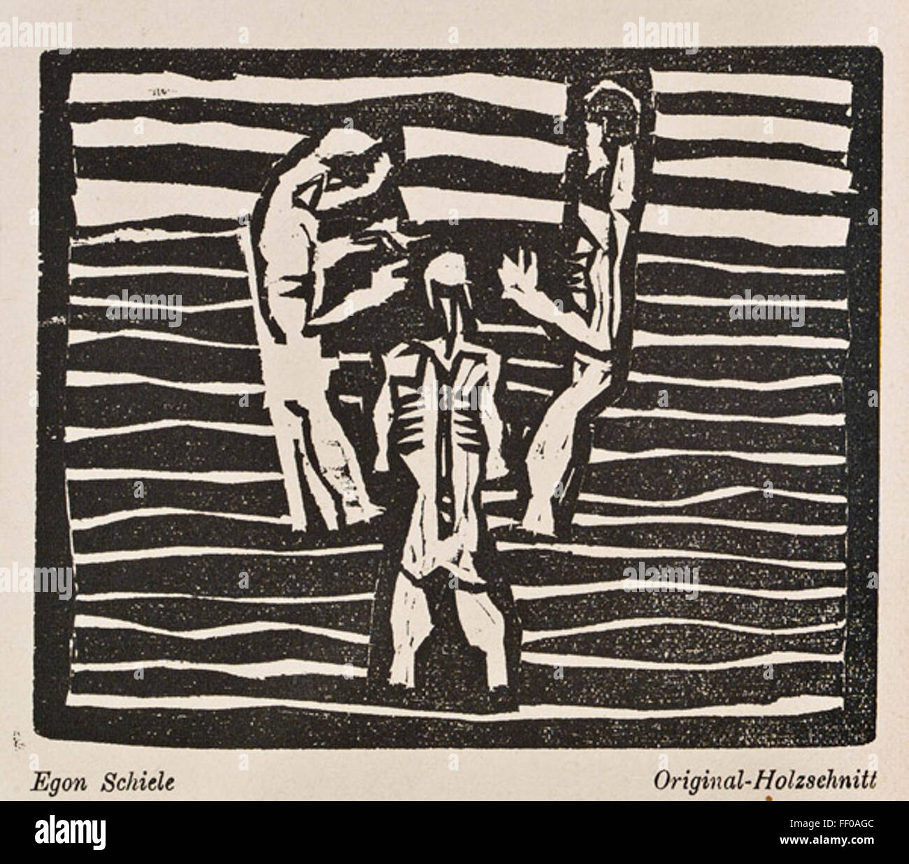 'Badende' by Egon Schiele is a drawing depicting a bathing figure in ...