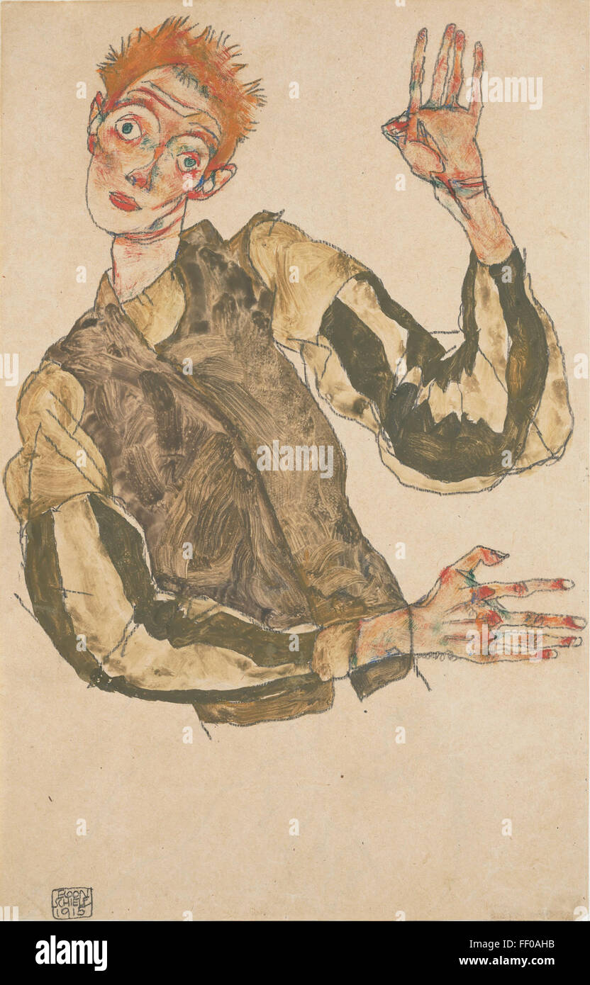 Self portrait egon schiele hi-res stock photography and images - Alamy