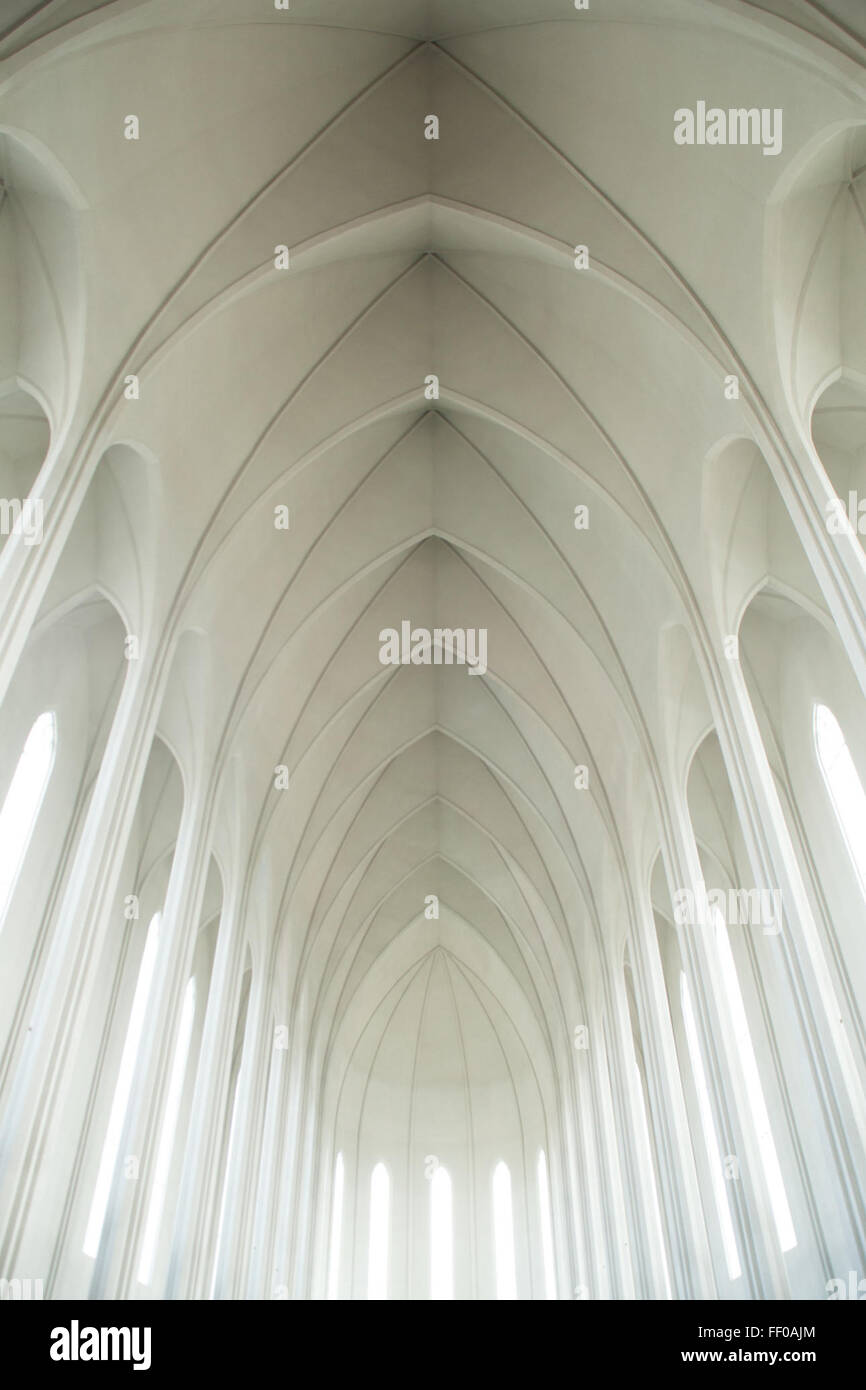 A white geometric temple with clean lines and a minimalist design ...