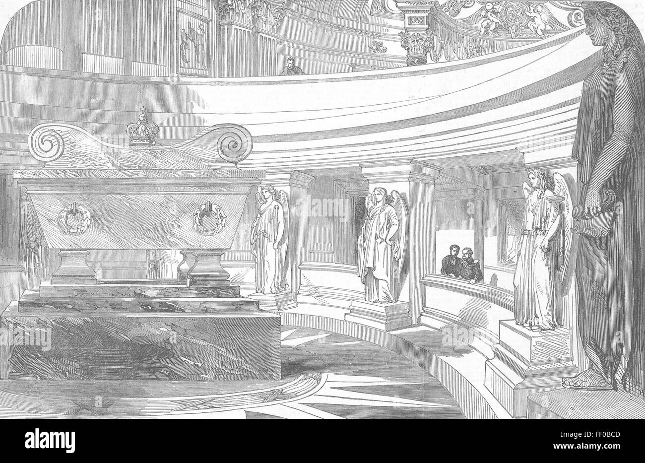 FRANCE Tomb of Napoleon-Sarcophagus, Crypt 1853. Illustrated London ...