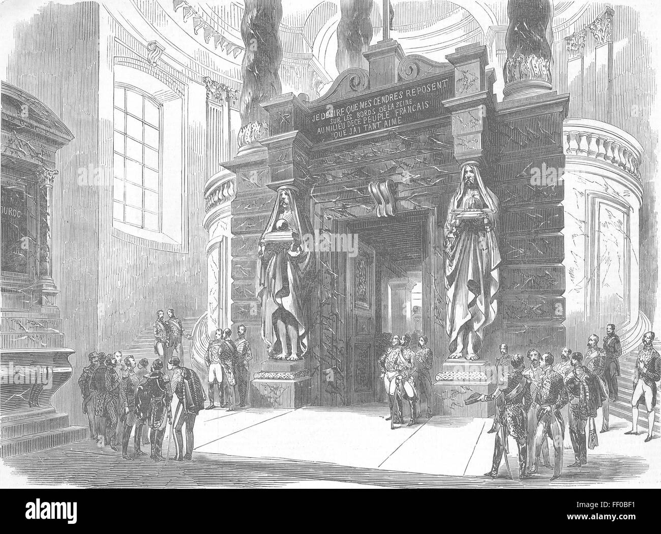 FRANCE Tomb of Napoleon-Entrance to the Crypt 1853. Illustrated London ...