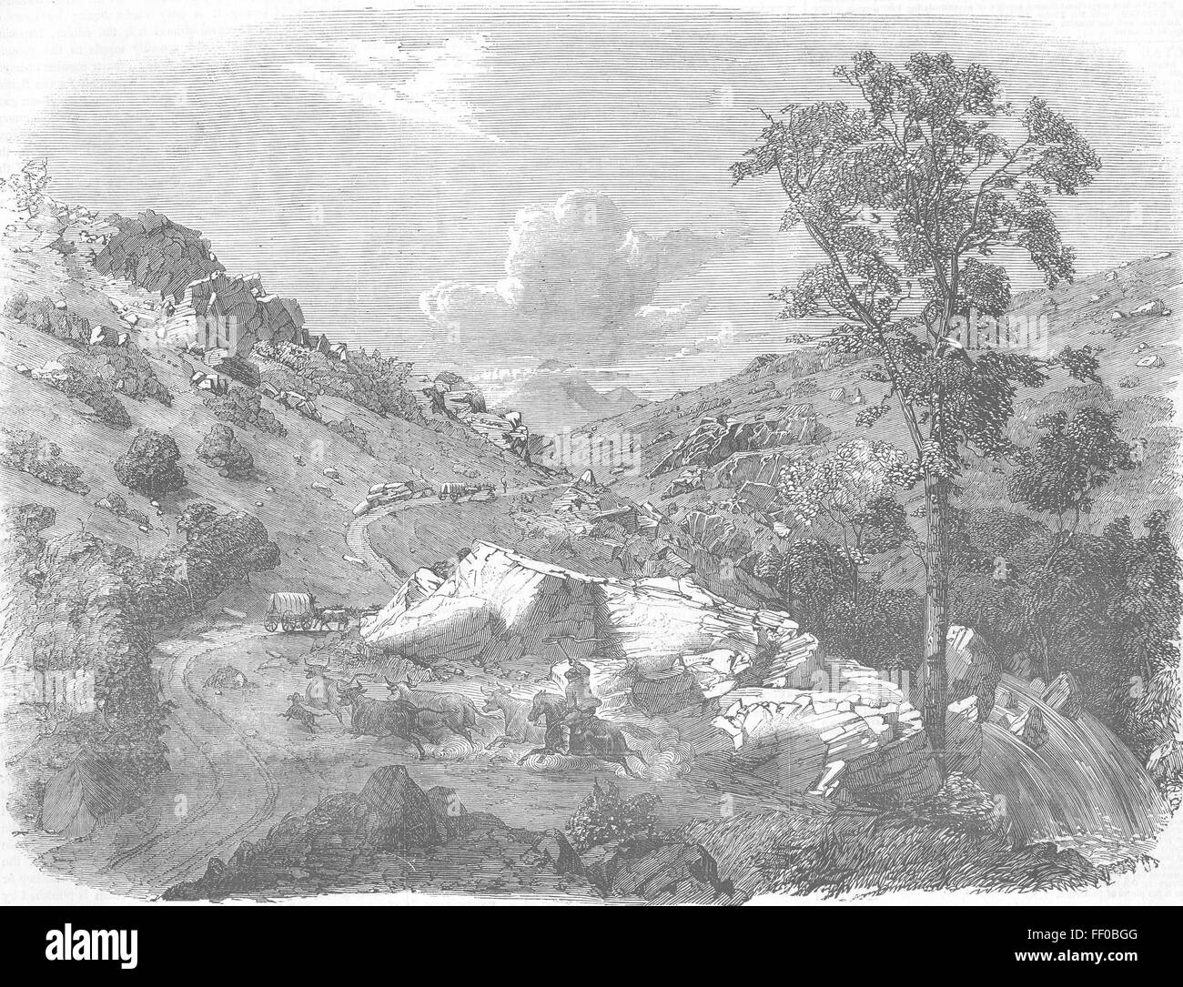 UTAH Mormons in a Kanyon of the Rocky Mountains 1857. Illustrated ...