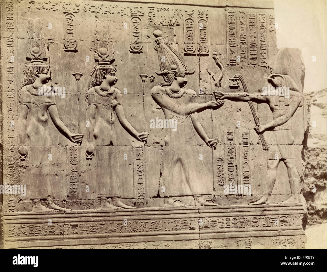 Egyptian bas-relief, Temple of Kom Ombo, Egypt Stock Photo - Alamy