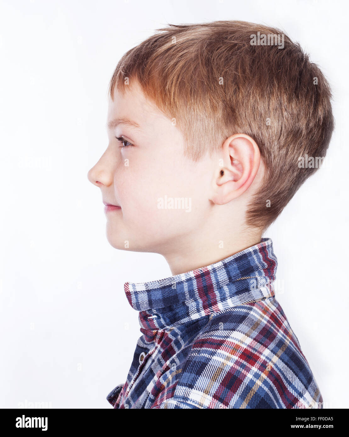 Little boy on white background Stock Photo - Alamy