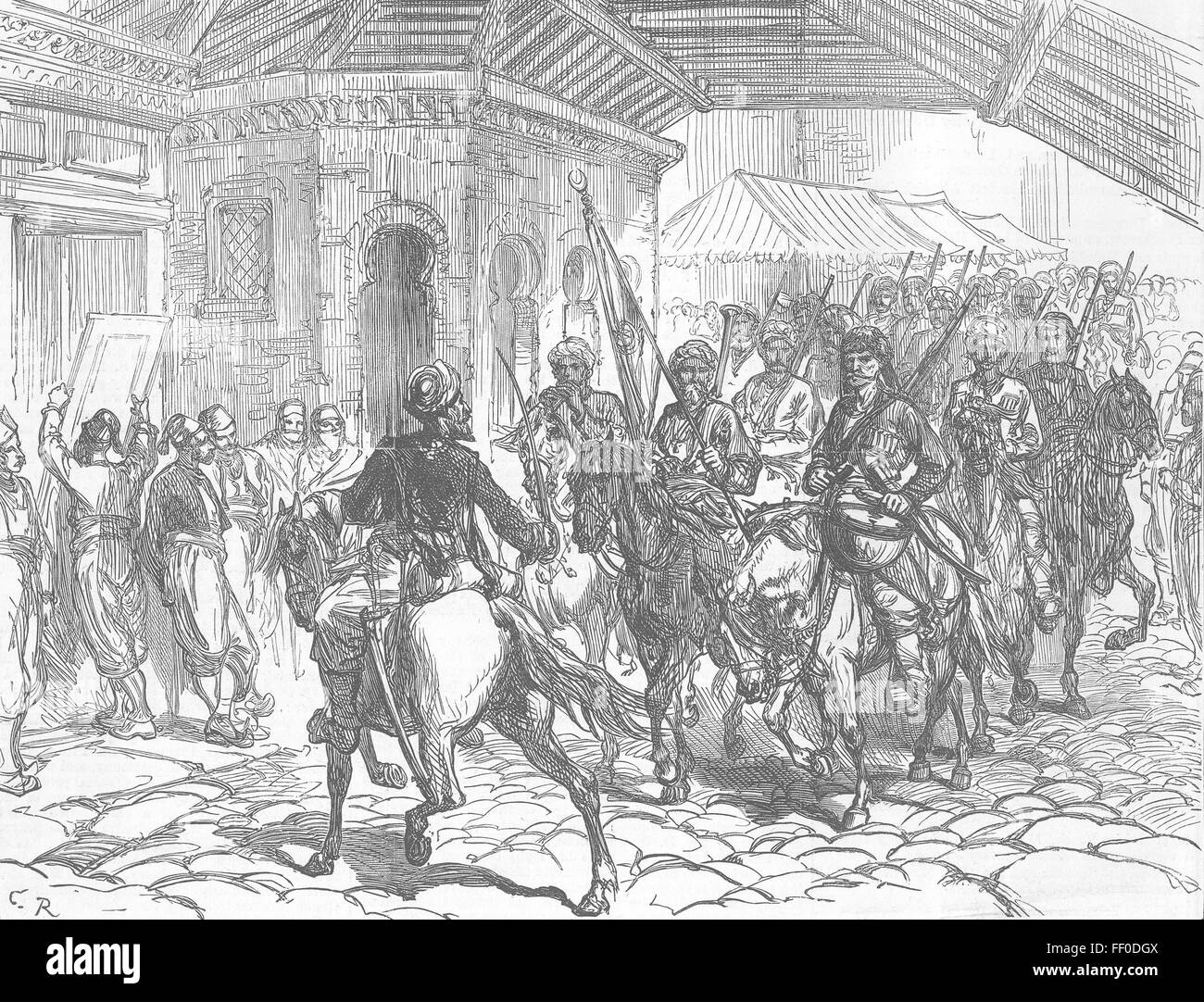 BULGARIA April Rising Turks, Philippopolis Bazaar 1876. Illustrated ...