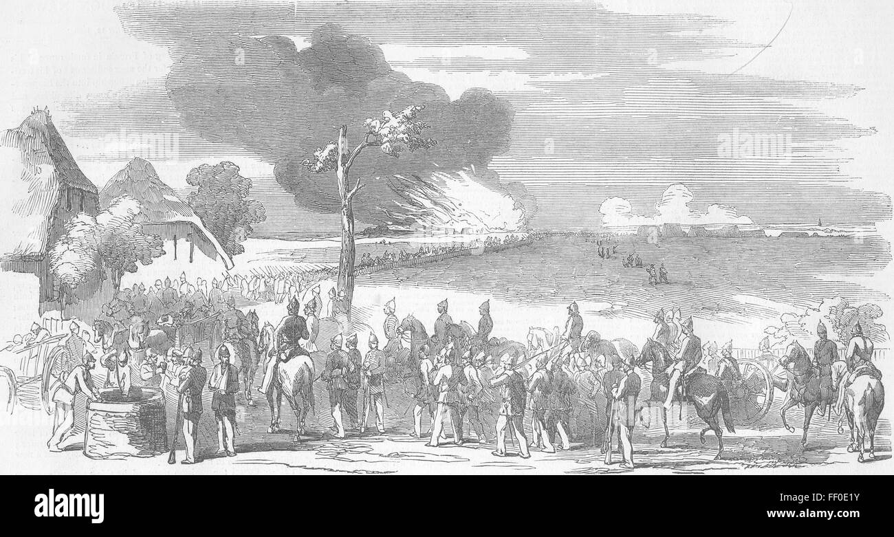 GERMANY Burning of The Lesser Camp, at Kochendorf 1850. Illustrated ...