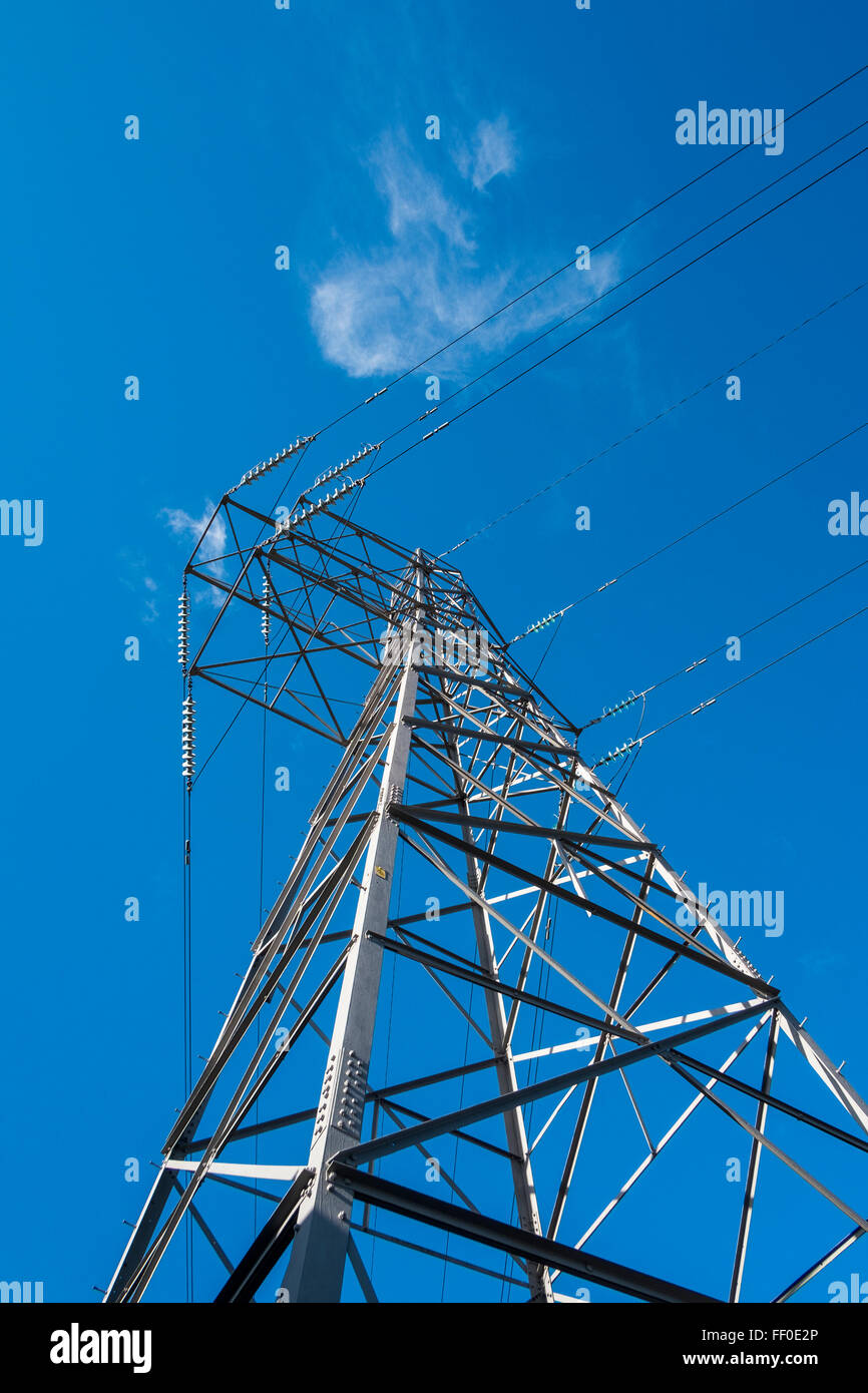 High voltage electricity pylon Stock Photo - Alamy
