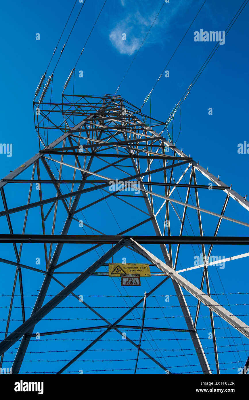 High voltage electricity pylon Stock Photo - Alamy