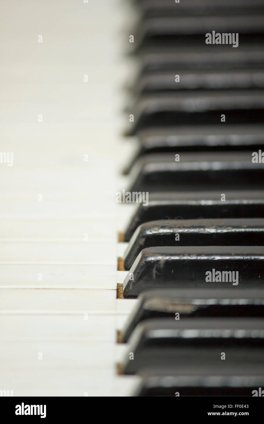 Close-up of vintage piano keyboard Stock Photo - Alamy