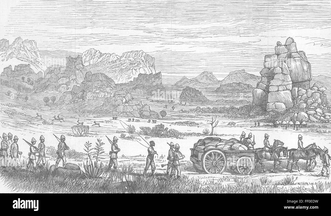 SOUTH AFRICA 9th Xhosa War Rd to Ft Weber 1878. Illustrated London News ...