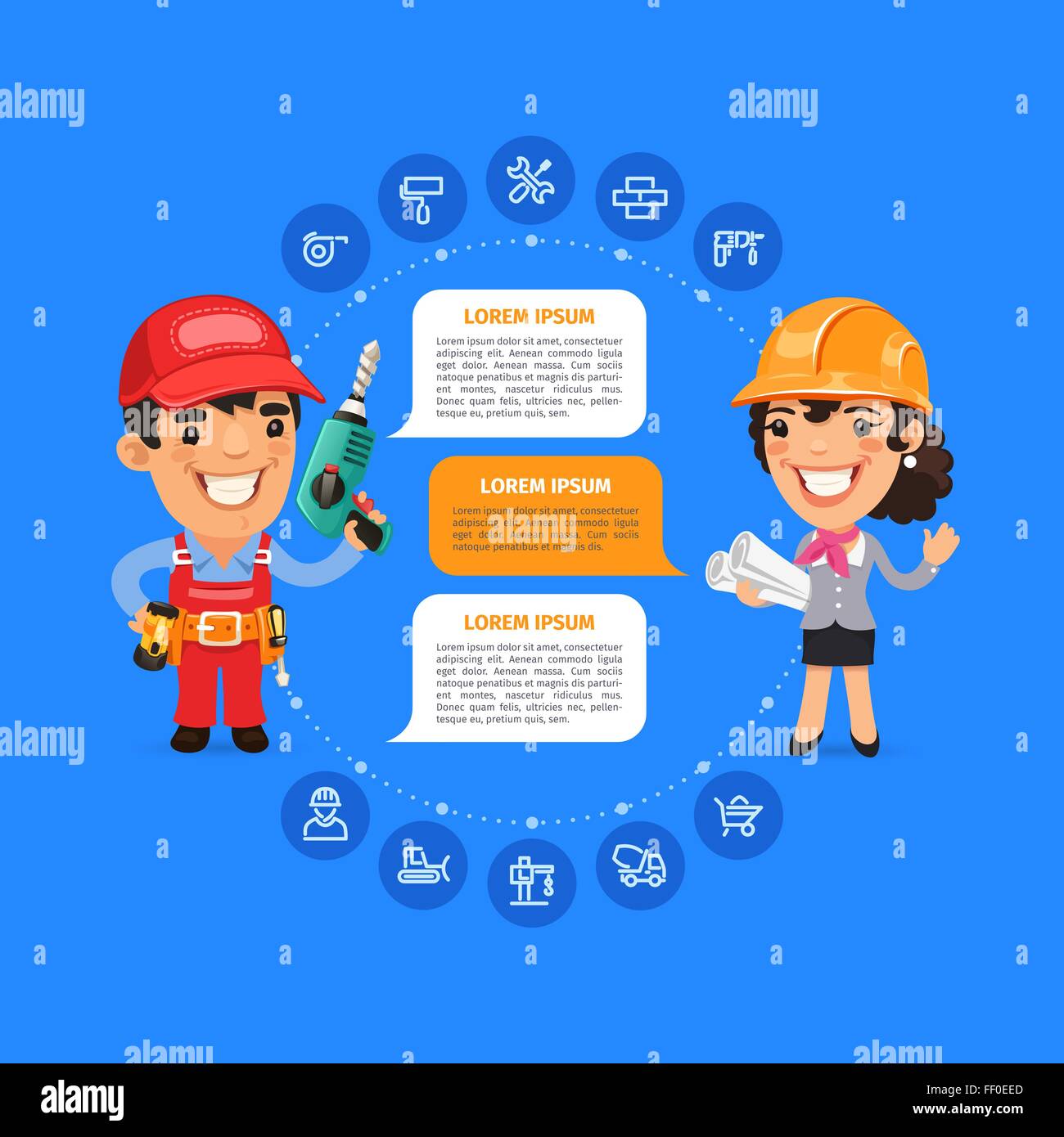 Team Working Cartoon Builders Stock Vector Image & Art - Alamy