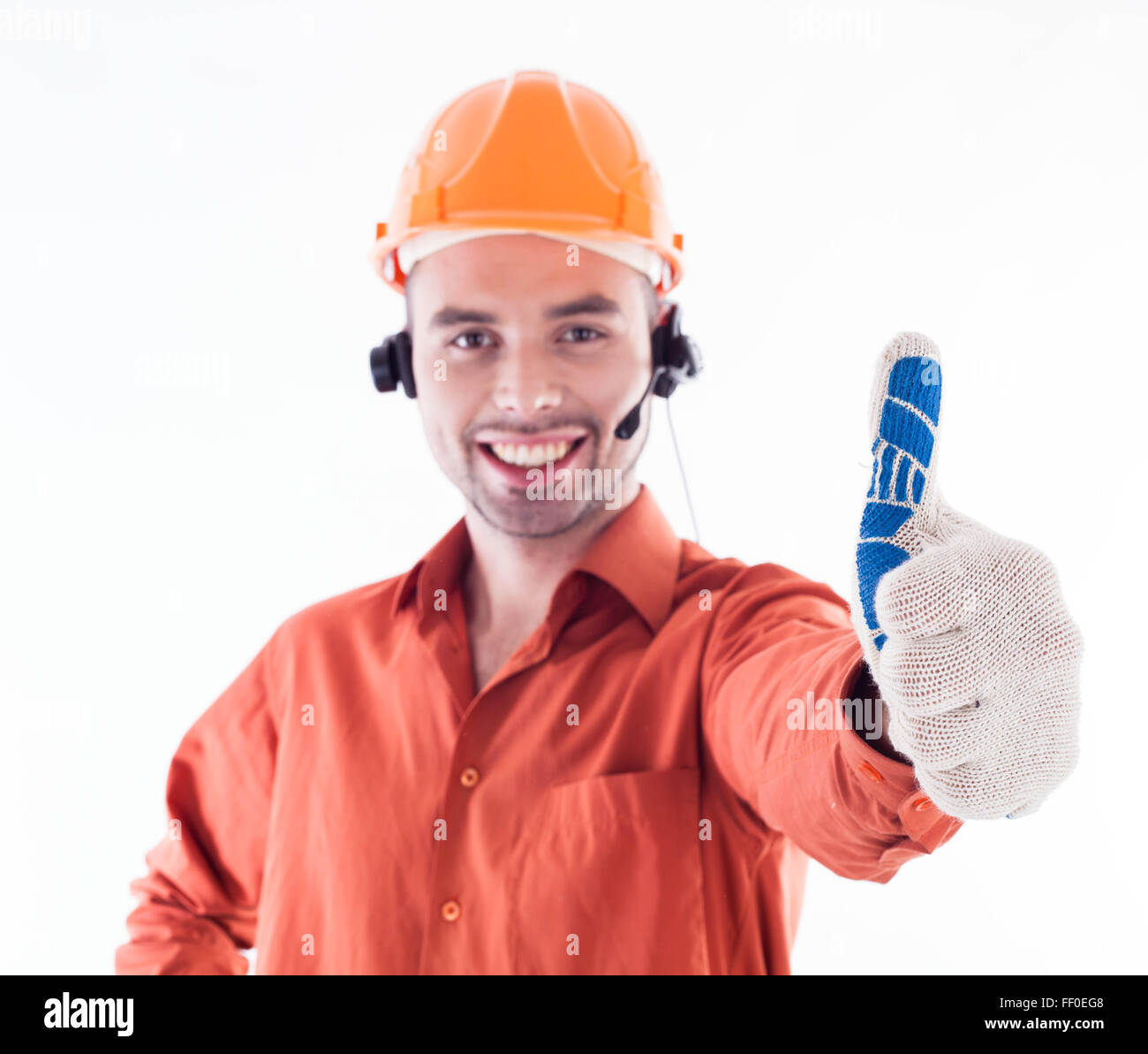 Handsome construction worker Stock Photo - Alamy