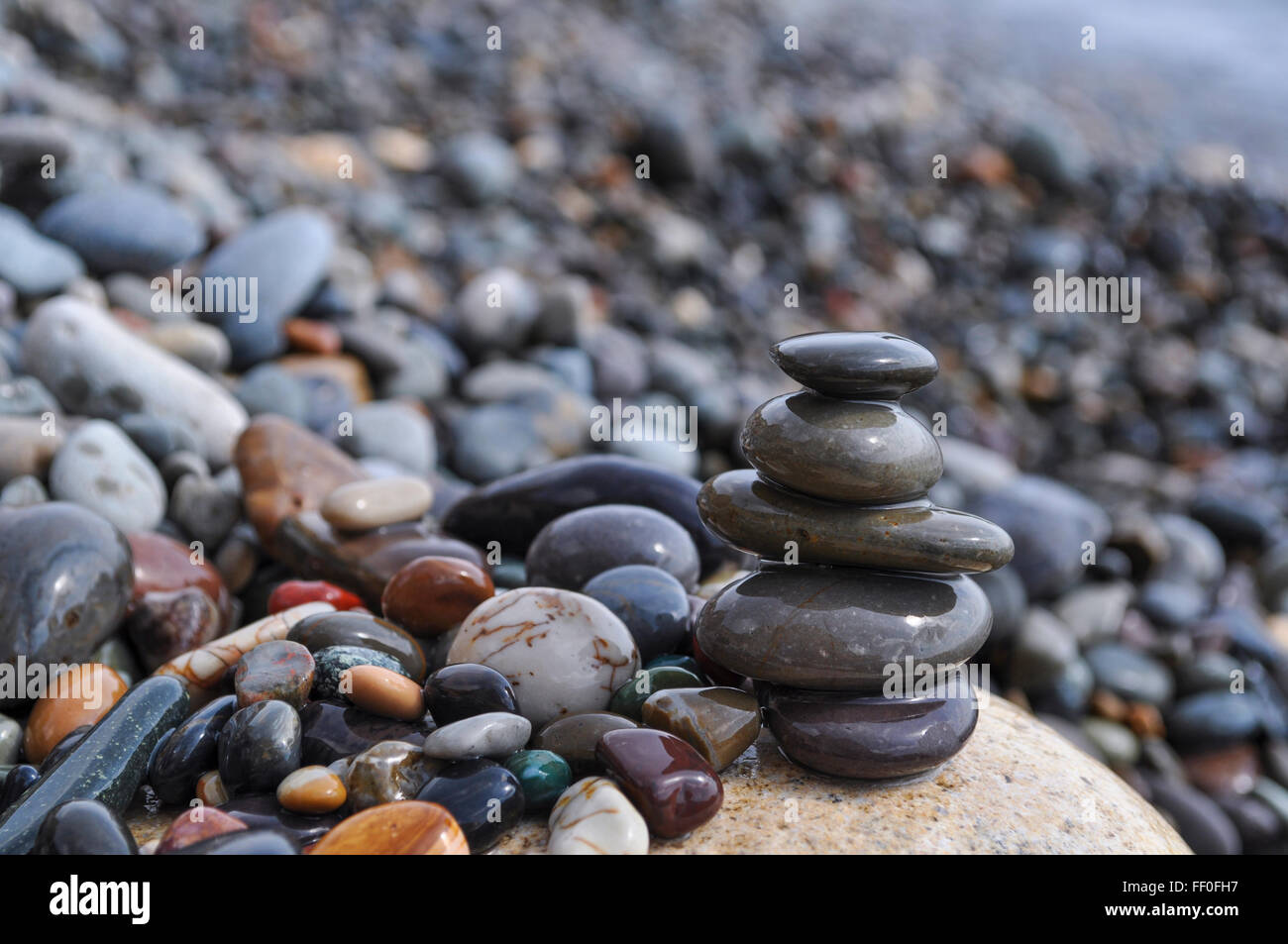 Beautiful natural background of colorful sea stones Stock Photo - Alamy