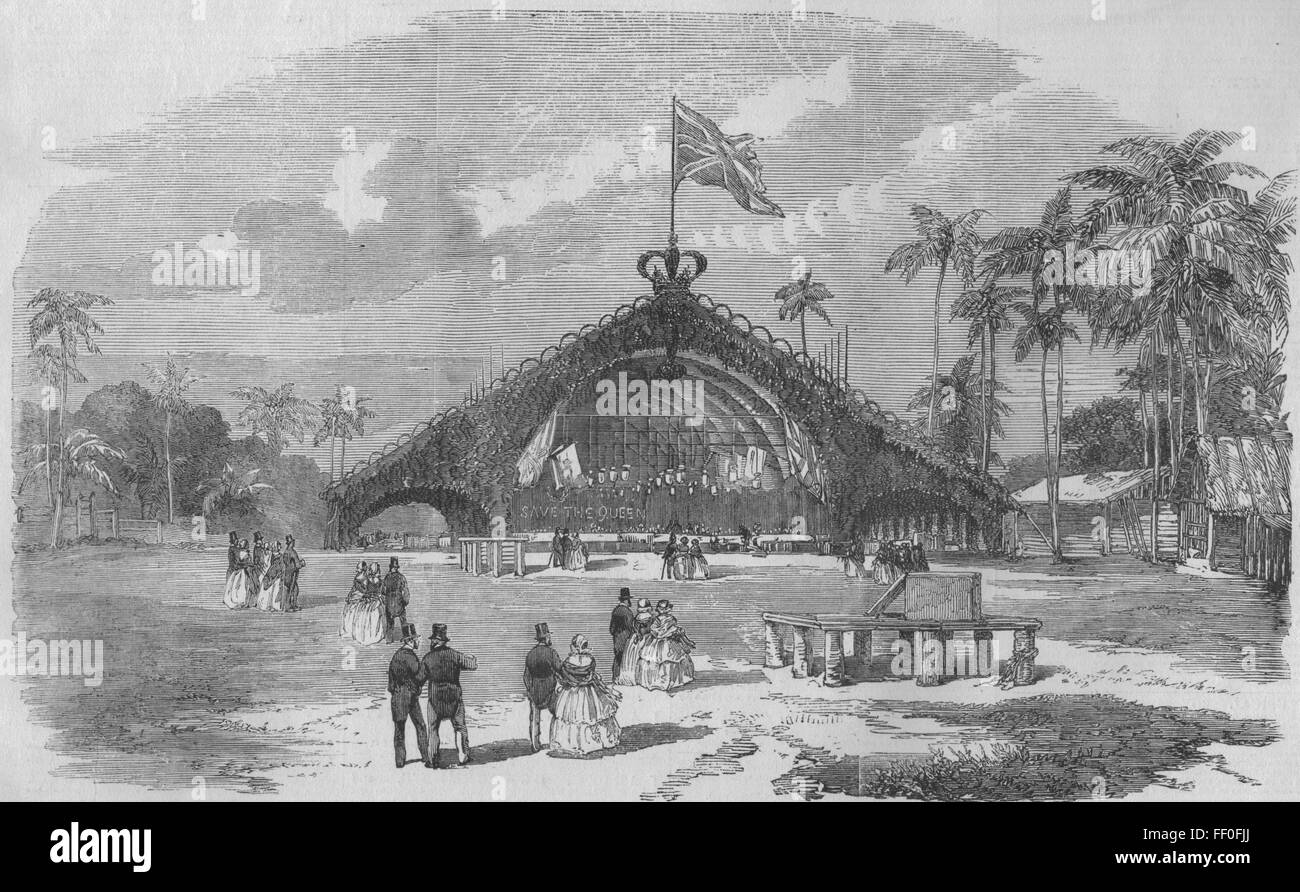 SRI LANKA Inauguration, Ceylon Railway 1858. Illustrated London News ...