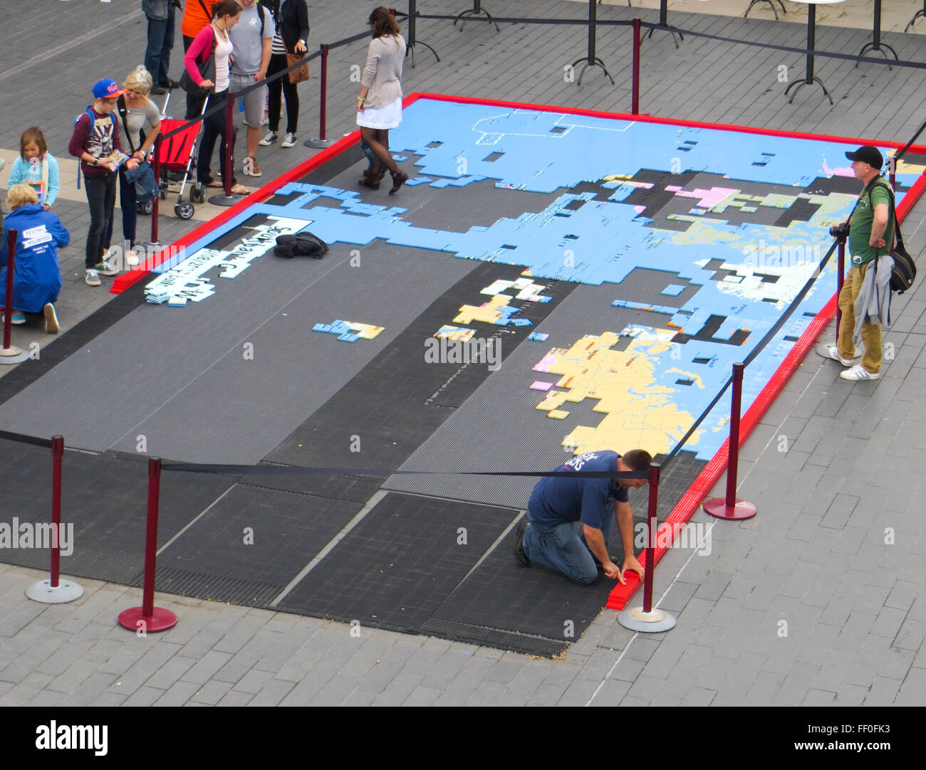 Giant jigsaw map on the Southbank of Thames in London Stock Photo - Alamy