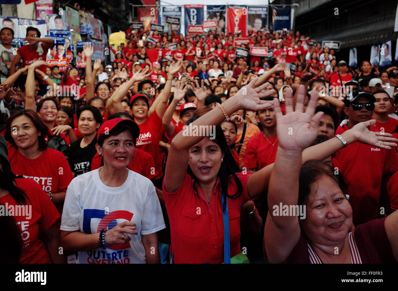 Manila, Philippines. 09th Feb, 2016. Supporters of Davao City Mayor and ...