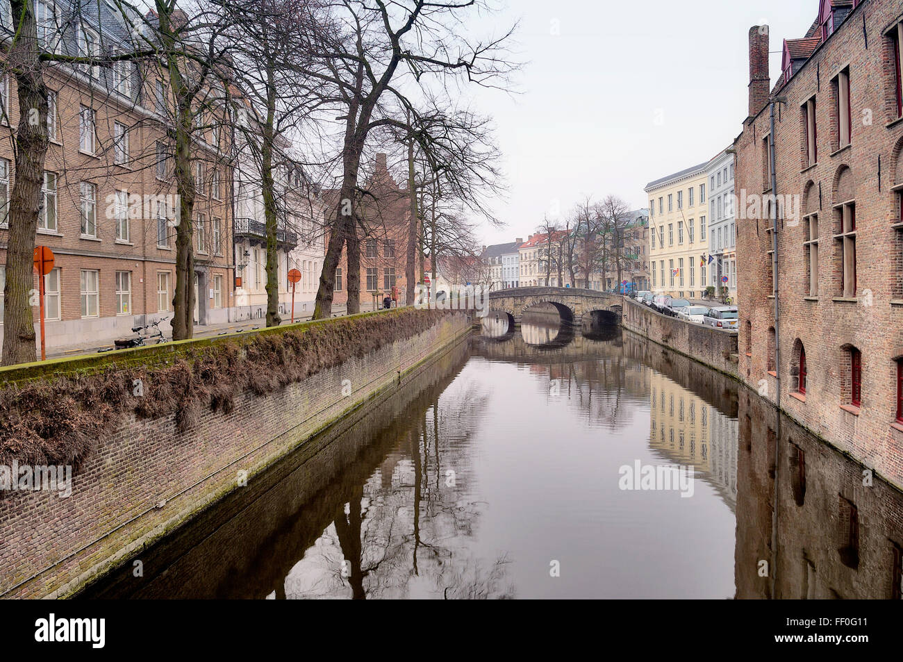 Old Flemish houses and canal street in Brugge, Belgium Stock Photo - Alamy