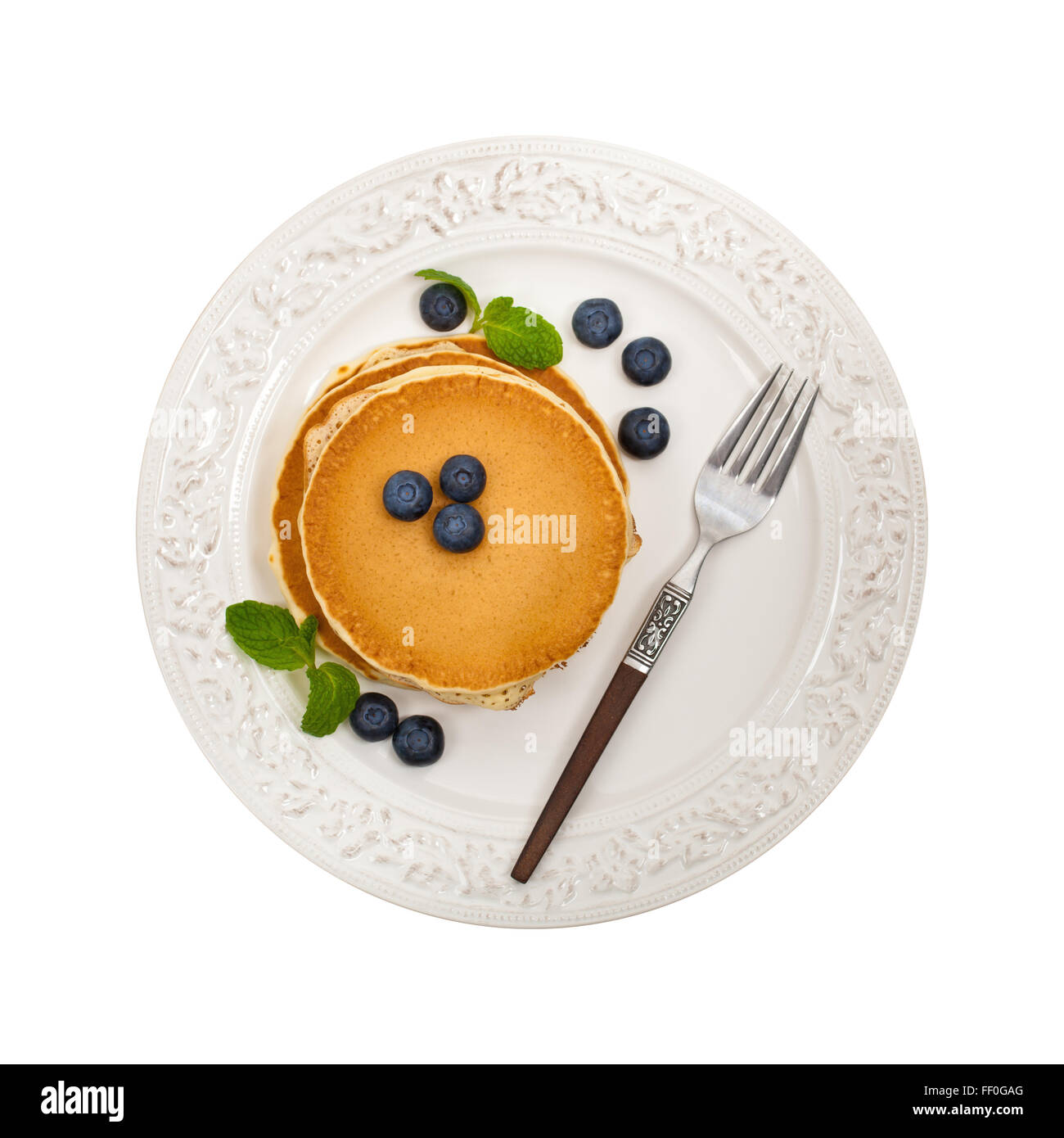 Stack pancakes berries Cut Out Stock Images & Pictures - Alamy