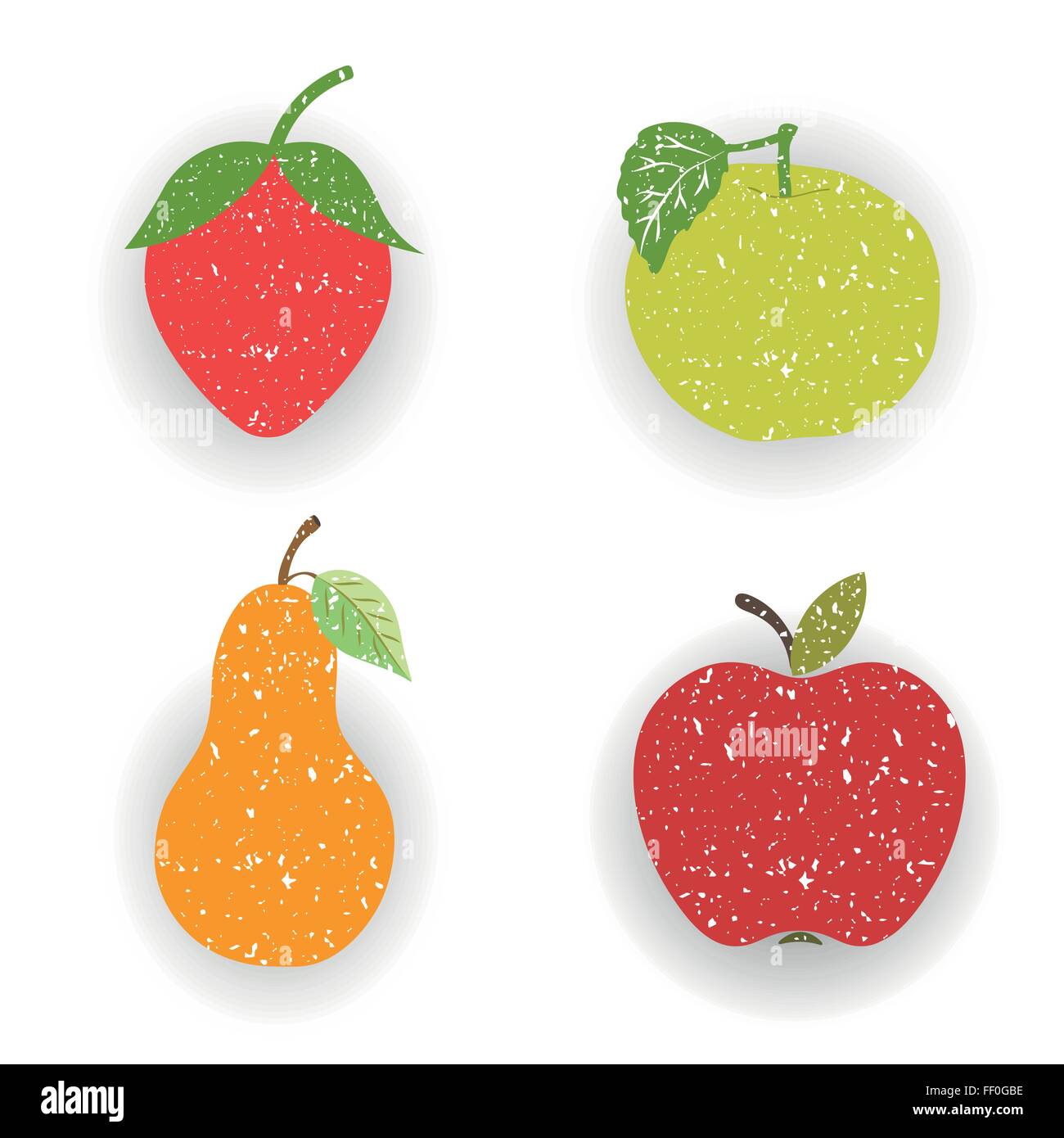 Set bright juicy fruits Stock Vector Images - Alamy