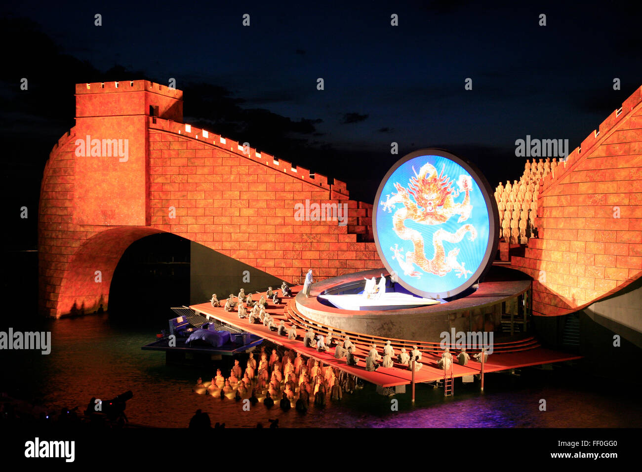 Opera Turandot on the Floating Stage, Lake Constance, Bregenz, Austria ...
