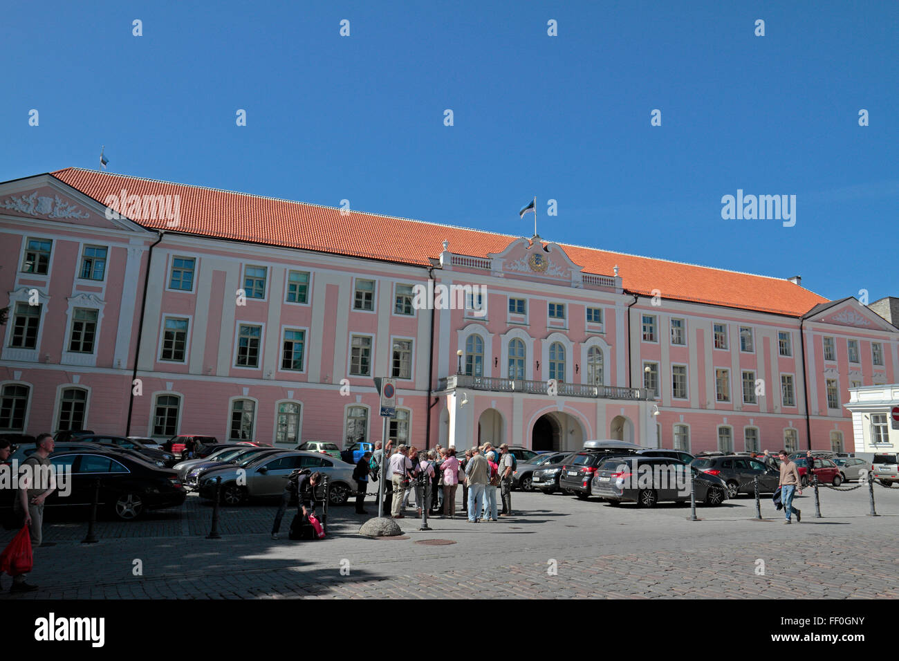 The Estonian Parliament (Riigíkogu) building on Toompea Hill, Tallinn ...