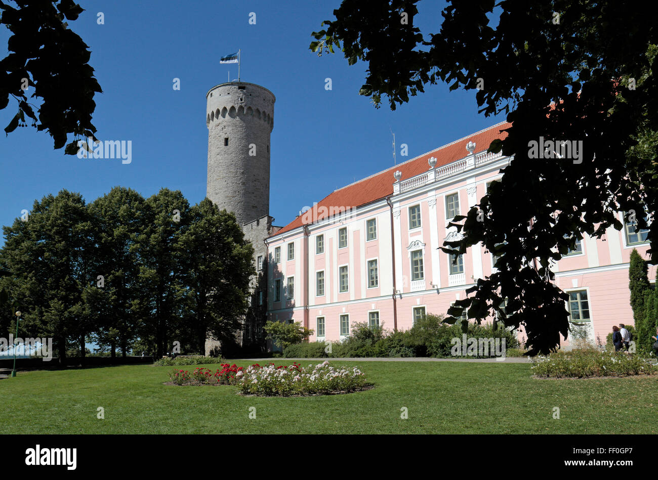 The Estonian Parliament (Riigíkogu) building on Toompea Hill, Tallinn ...