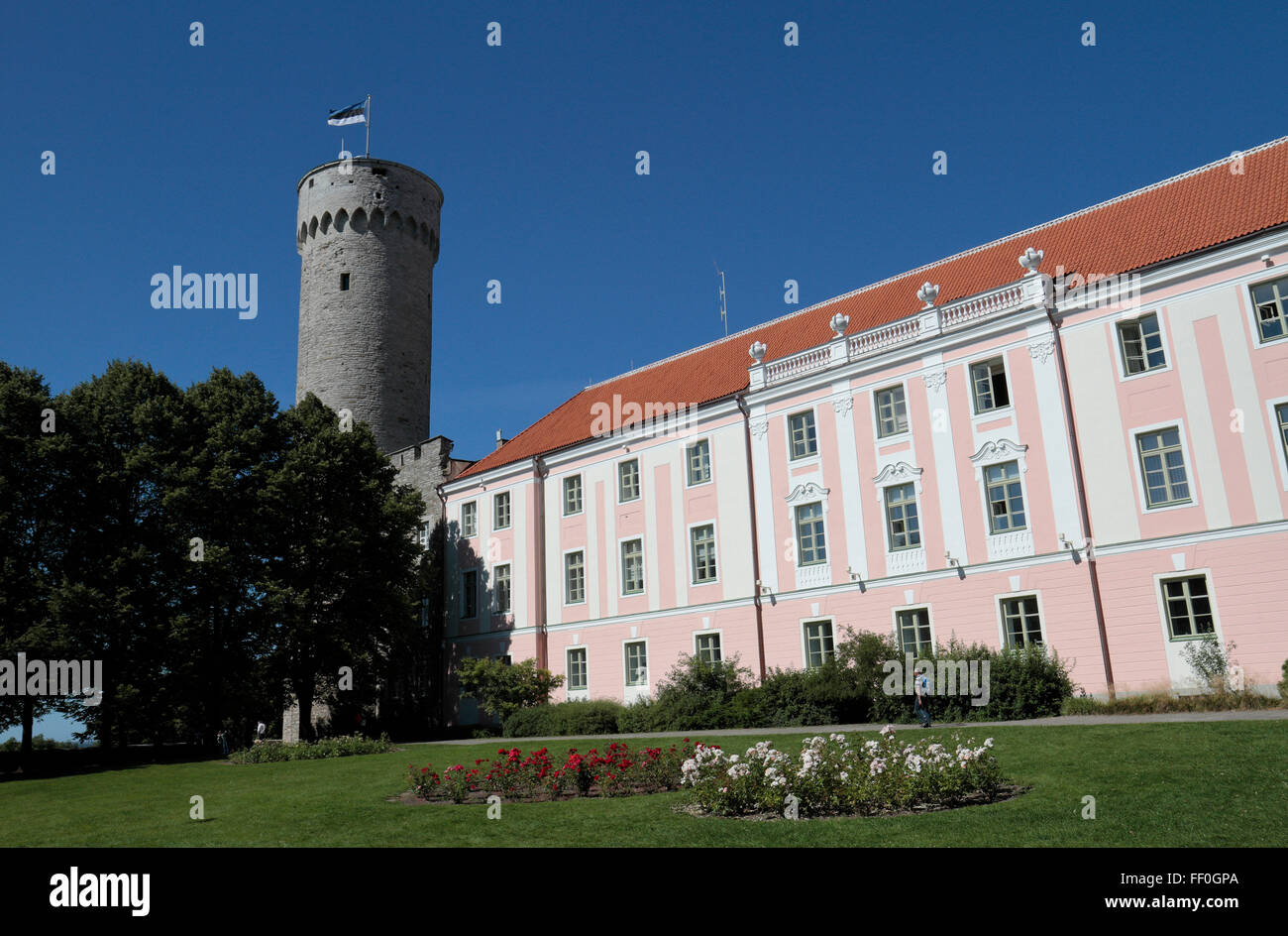 The Estonian Parliament (Riigíkogu) building on Toompea Hill, Tallinn ...