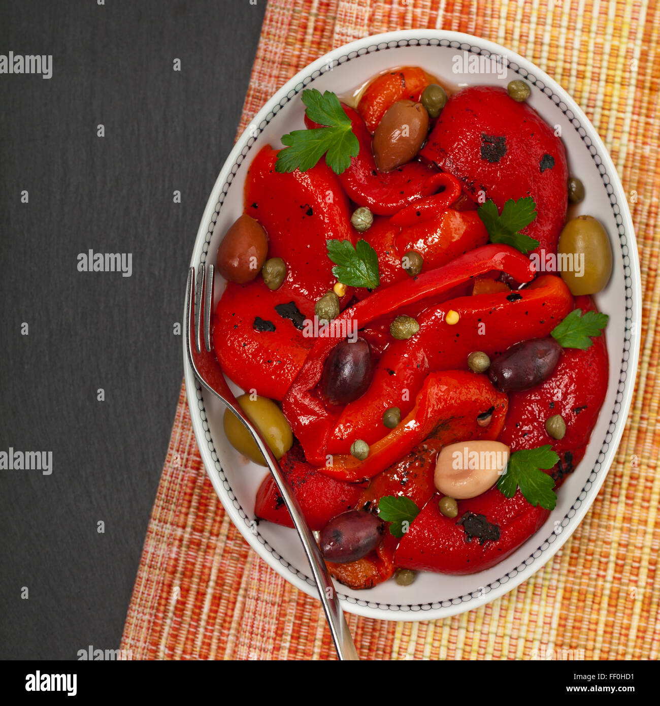 Roasted pepper salad vegetables dish hi-res stock photography and ...