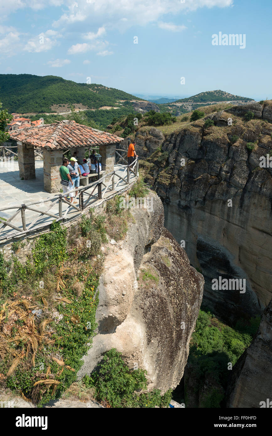Viewpoint in the Holy Monastery of Great Meteoron in Meteora - complex ...
