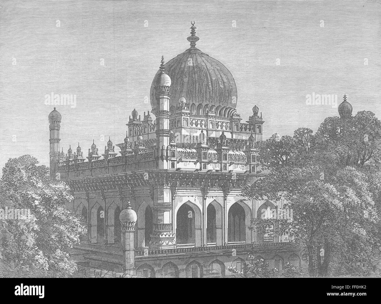 INDIA Tomb of King Ibrahim at Bijapur, India 1871. Illustrated London ...