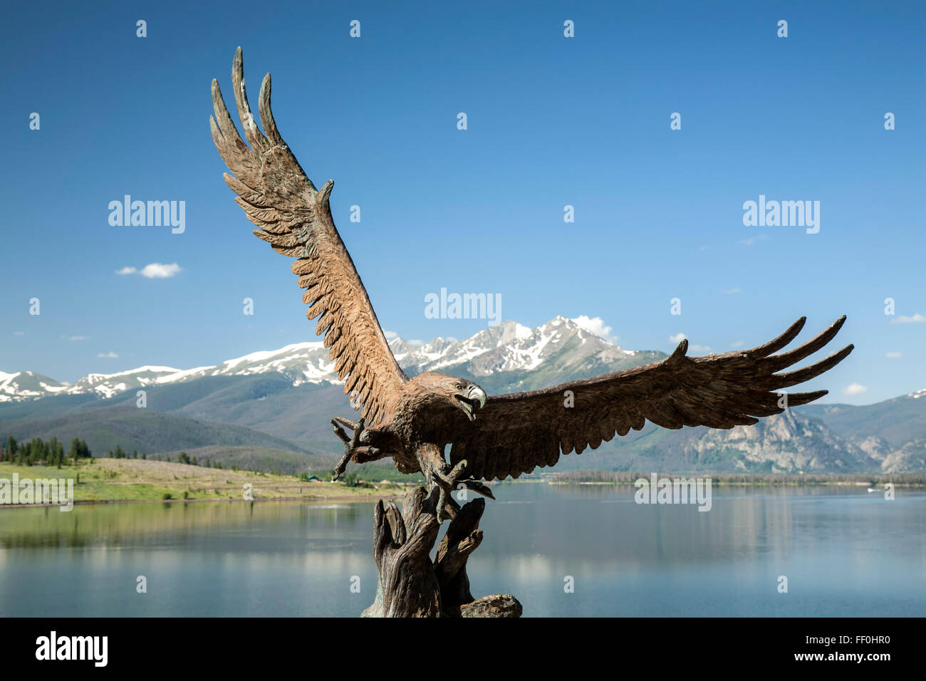 "Big Baldy" eagle sculpture (by Craig Wagner) and Tenmile Range, Lake ...