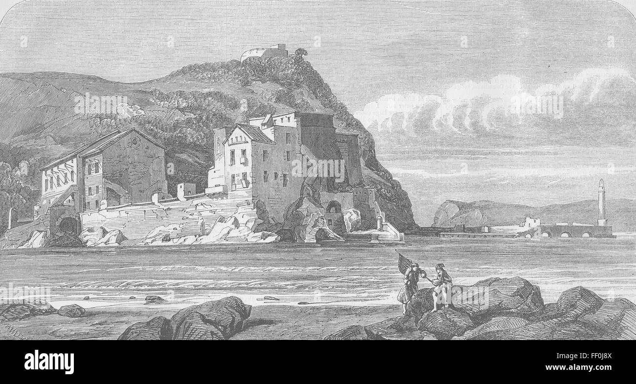 ITALY Bagnos, Island of Nisida, from Possilipo 1856. Illustrated Times ...