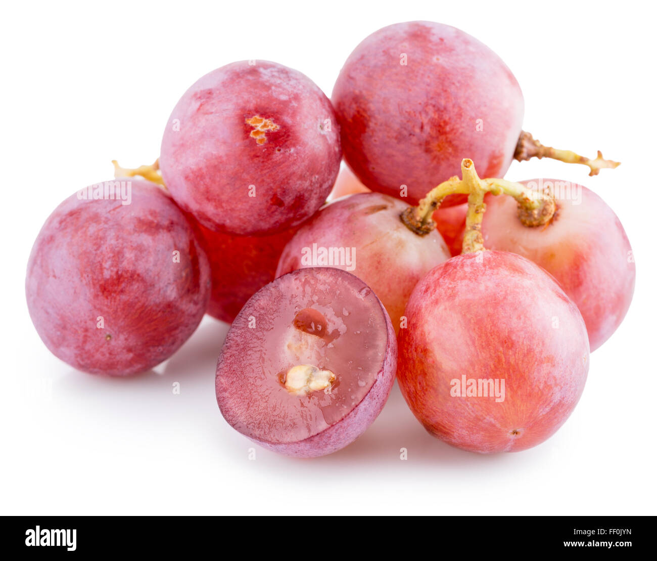 pink grapes isolated on the white background Stock Photo - Alamy