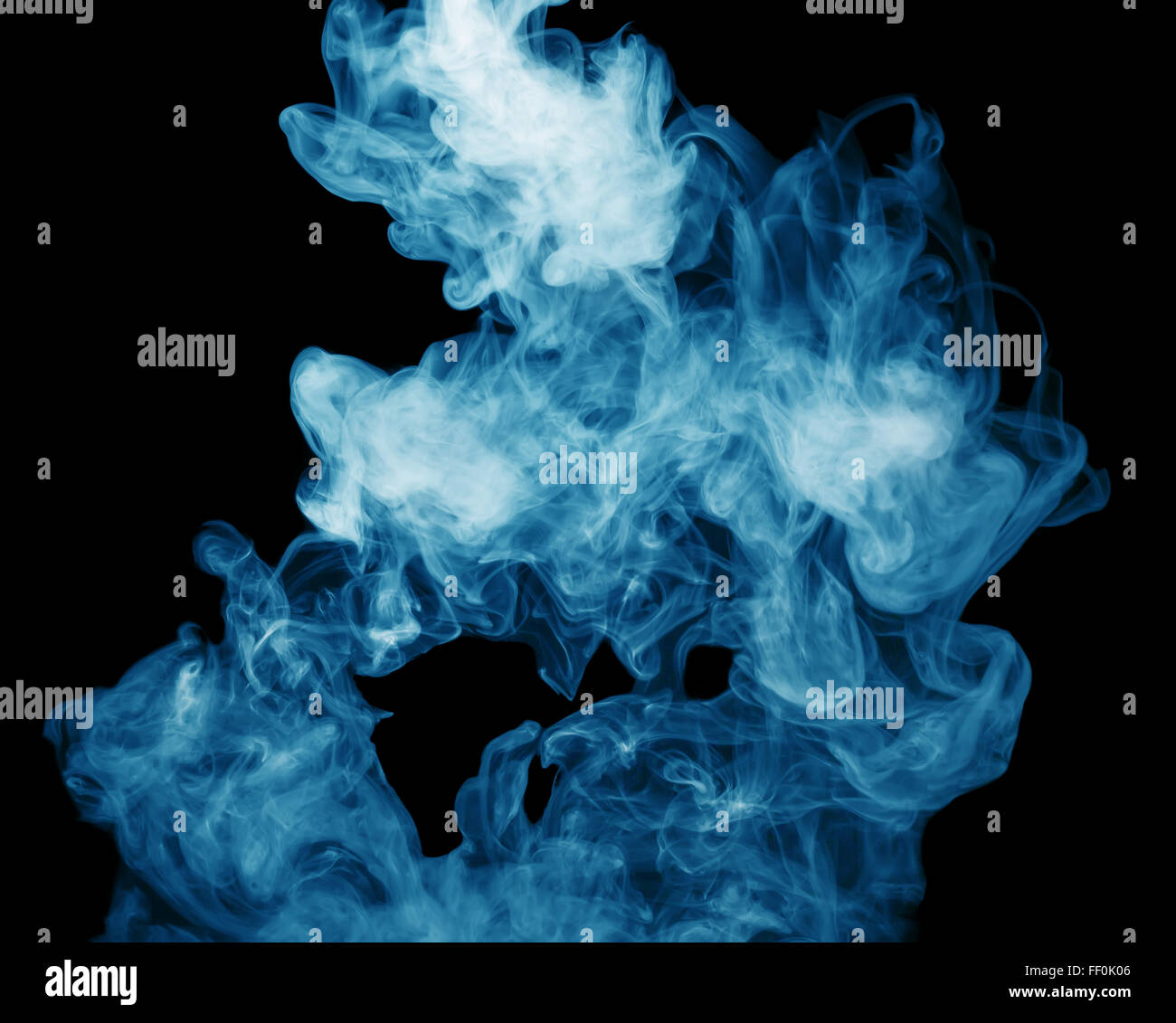 blue steam on the black background Stock Photo - Alamy