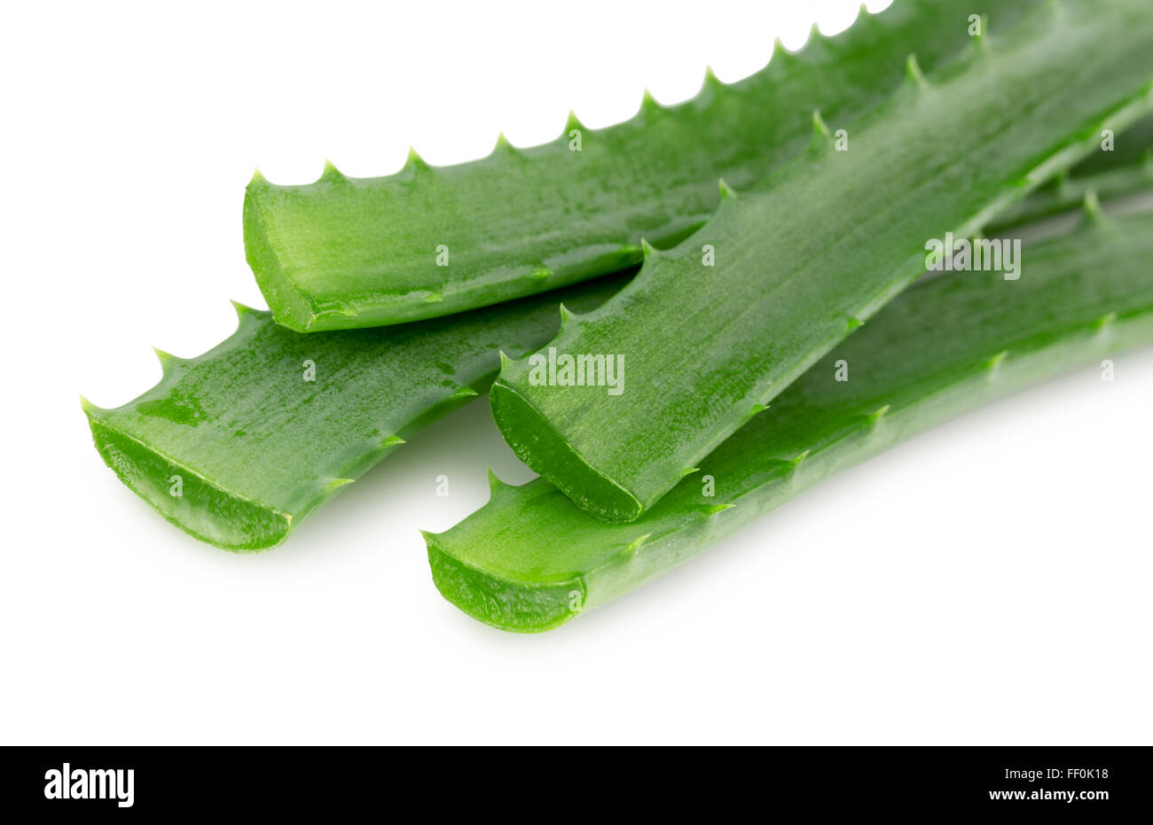 aloe slices isolated on the white background Stock Photo - Alamy