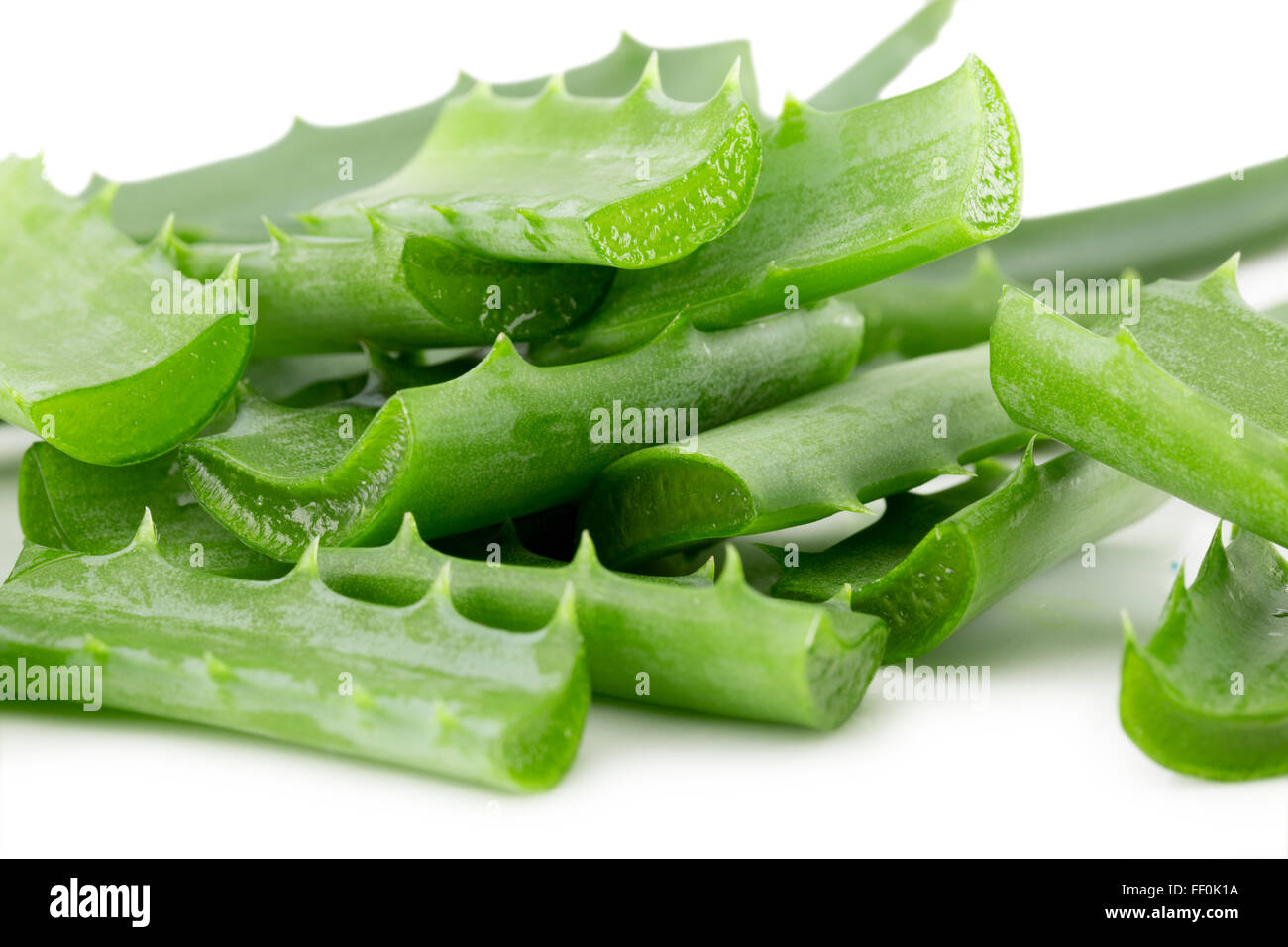 aloe slices isolated on the white background Stock Photo - Alamy