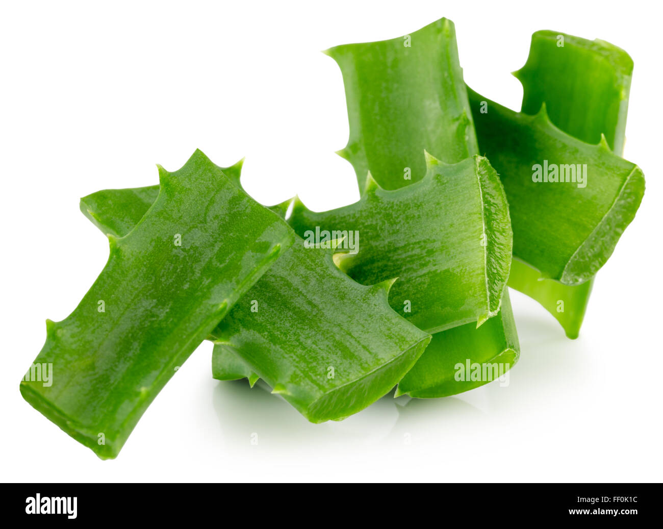 aloe slices isolated on the white background Stock Photo - Alamy