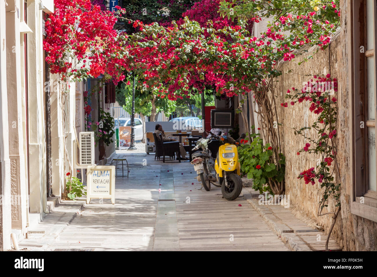 Nafplio Blooming Street Greece Stock Photo - Alamy