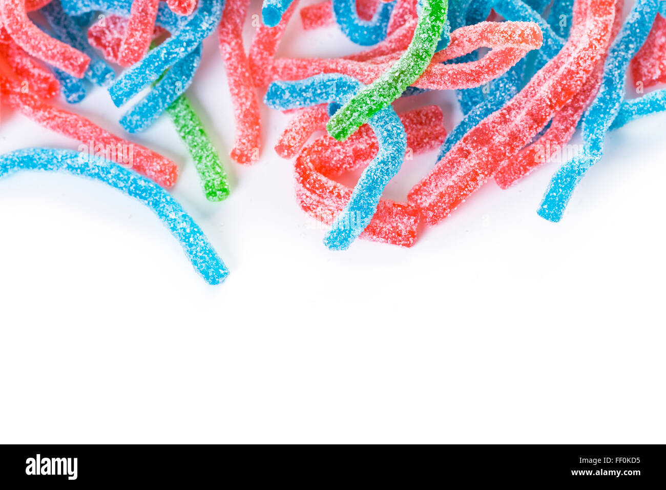 Colorful gummi candies on a white background Stock Photo - Alamy