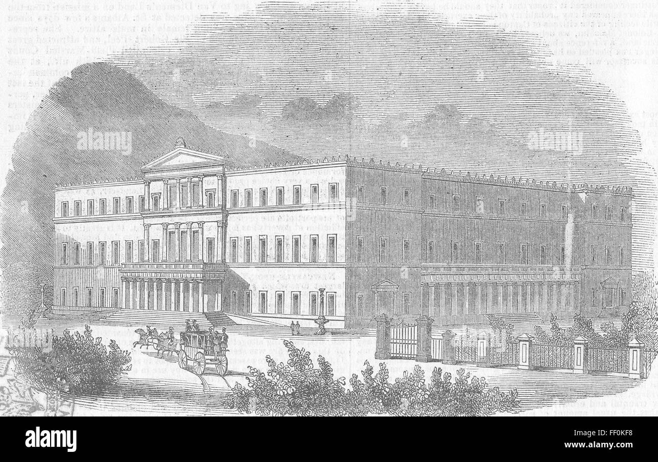 GREECE New Royal Palace, Athens 1843. Illustrated London News Stock ...